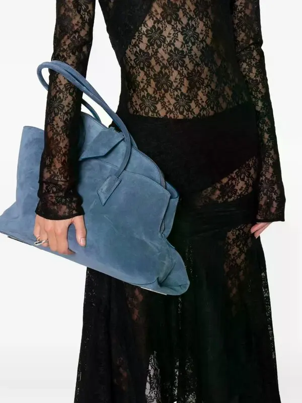 Attico La Passeggiata Suede Tote Bag - Blue