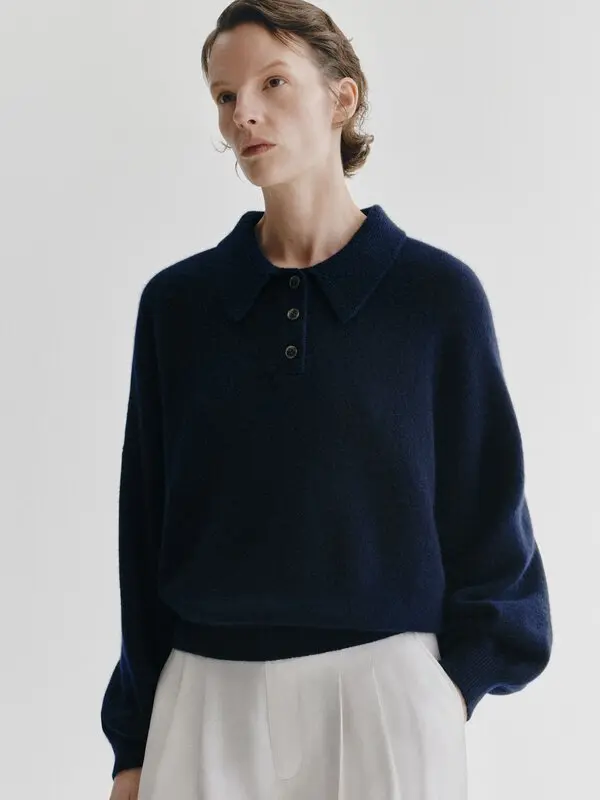 LISA YANG The Etta Sweater - Navy