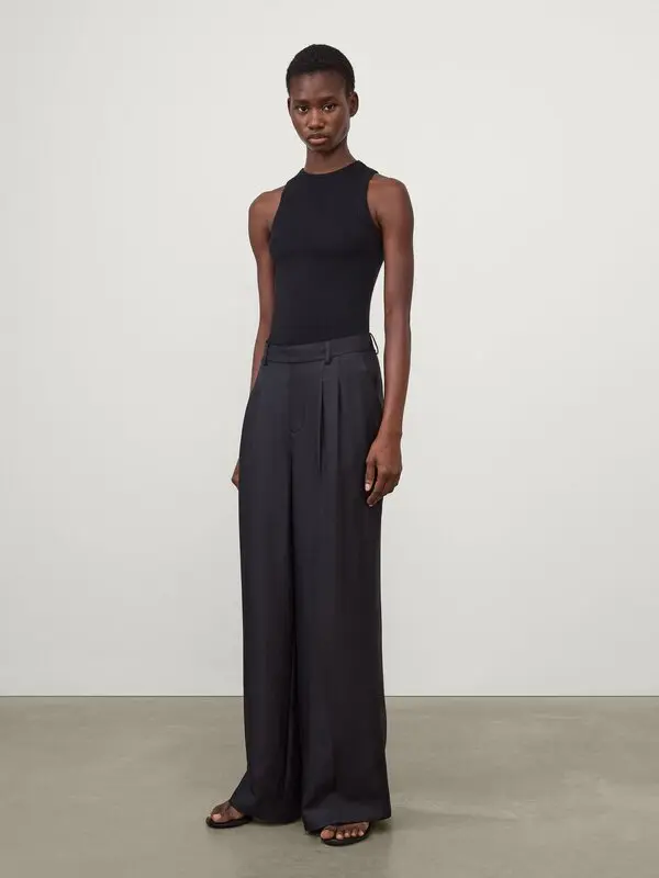LISA YANG Tailored Wide-leg Trousers - Midnight