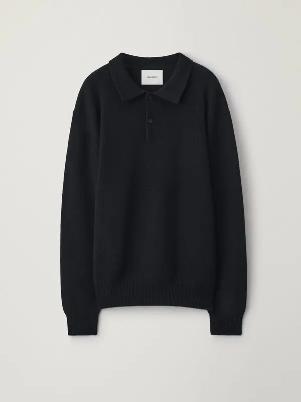 LISA YANG STORE Rufus Cashmere Polo Sweater - Black