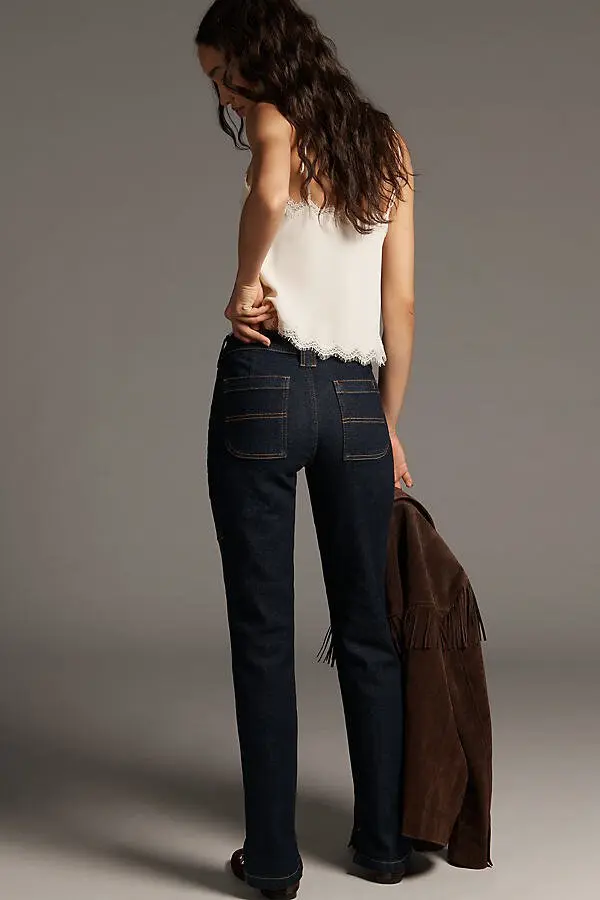 PILCRO Mid-rise Puddle Straight-leg Jeans
