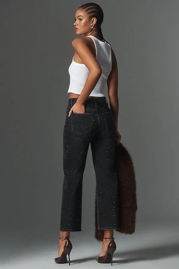 PISTOLA Lexi Embellished Mid-rise Bowed Straight-leg Jeans