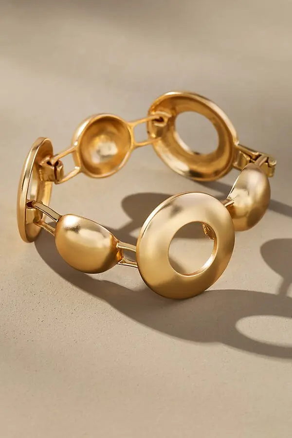 Anthropologie Linked Circles Bracelet - Gold