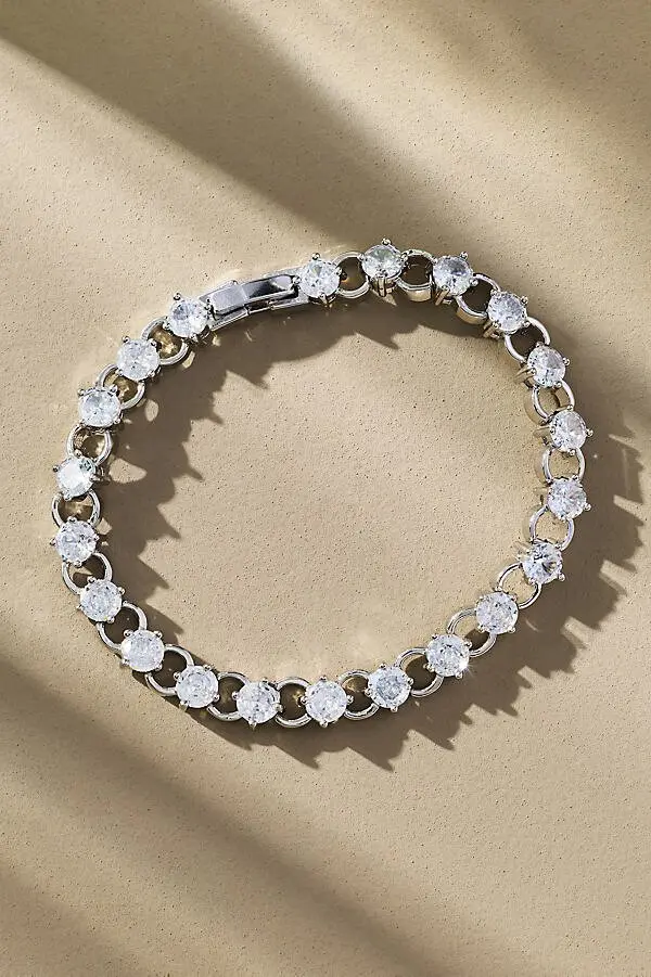 Anthropologie Circle Crystal Bracelet - Silver