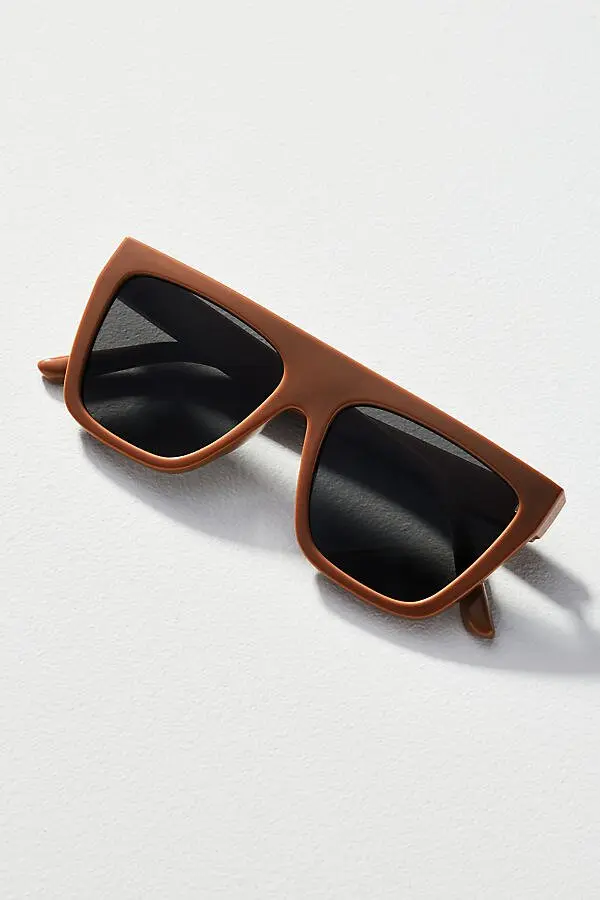 Anthropologie Flat-top Aviator Sunglasses - Brown