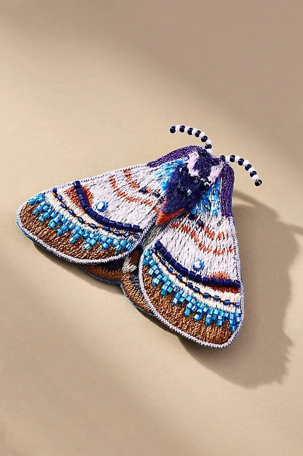 Mignonne Gavigan Moth Brooch - Purple