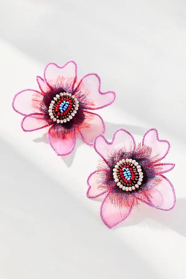 Mignonne Gavigan Myra Flower Stud Earrings - Pink