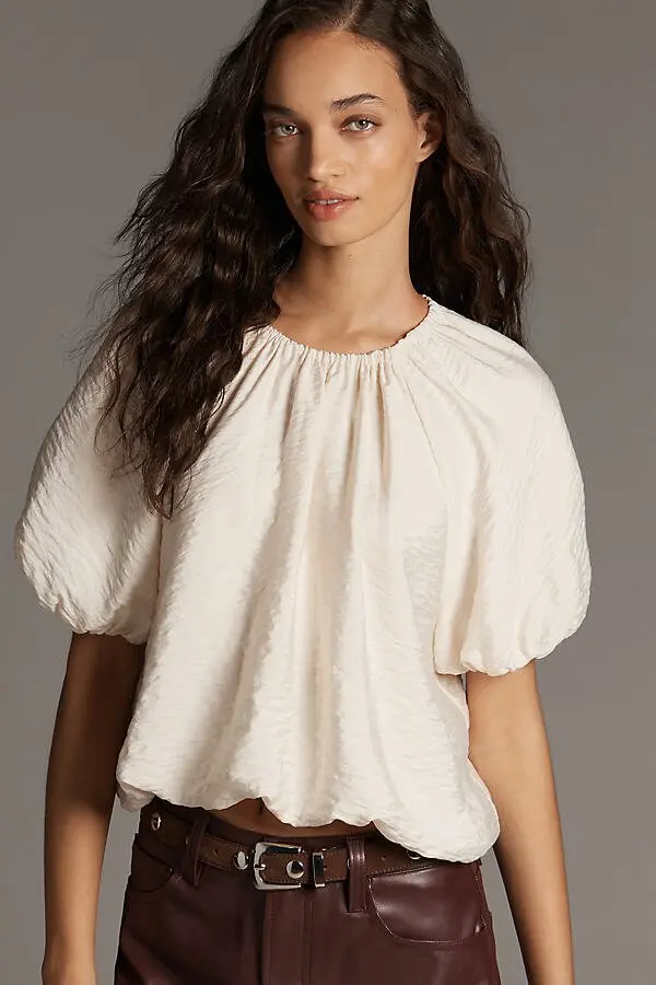 Anthropologie Crew-neck Bubble Top