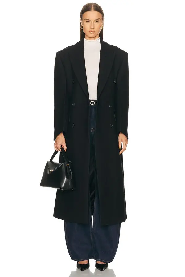 RÓHE Hourglass Wool Coat - Black