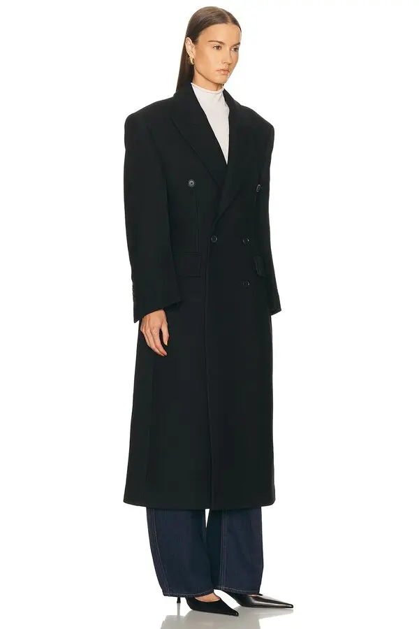 RÓHE Hourglass Wool Coat - Black