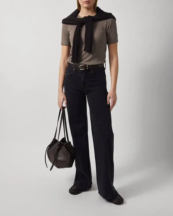 BY MALENE BIRGER Alezia Lyocell T-shirt - Chocolate