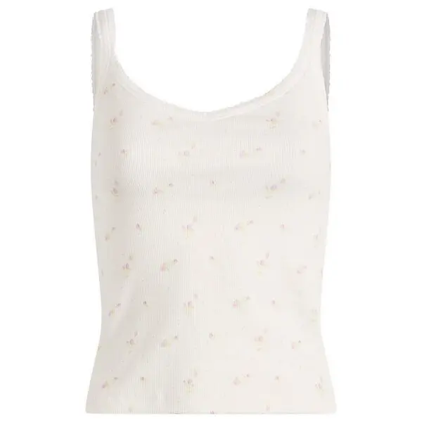 FRUITY BOOTY Ditsy Floral Vest - White