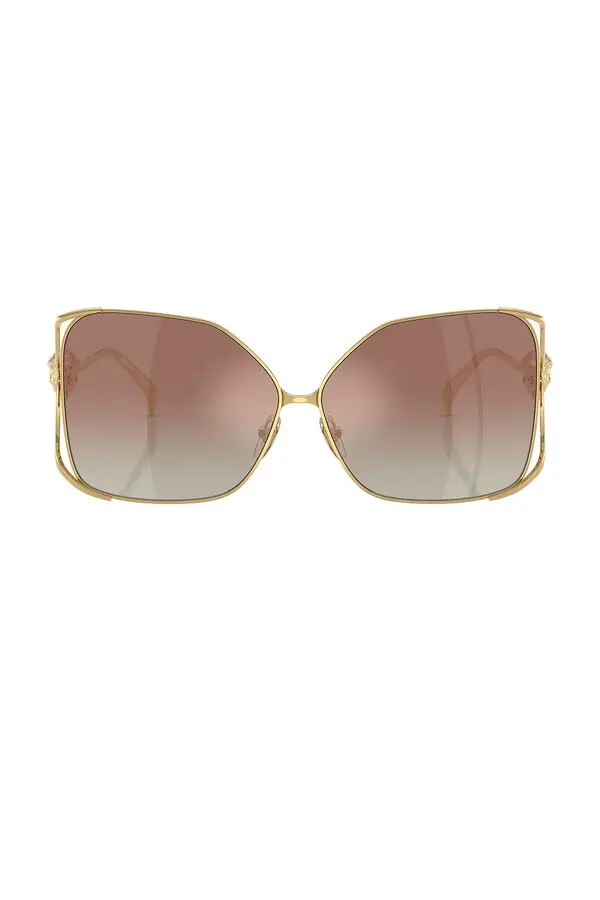 Versace Square Sunglasses - Gold & Brown