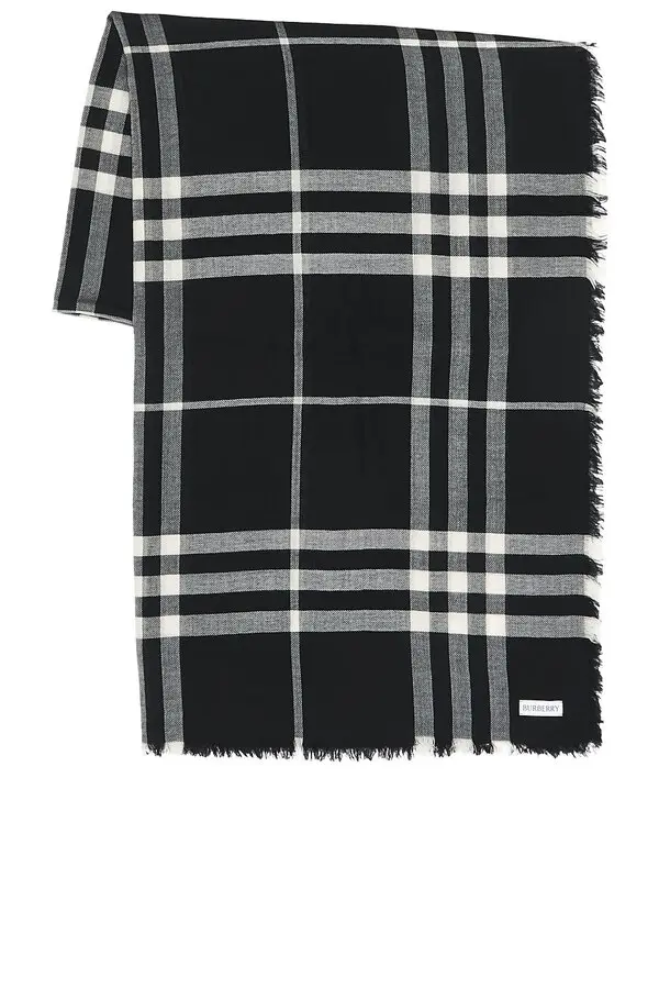 Burberry Giant Scarf In Black - Black & Calico Ip Check