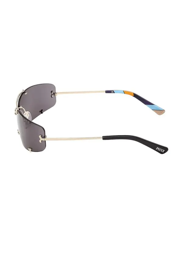 Emilio Pucci Rectangular Sunglasses - Shiny Gold Palladium & Smoke