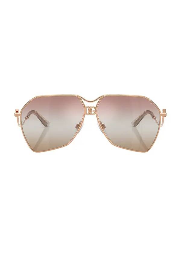 Dolce & Gabbana Geometric Sunglasses - Rose Gold & Gradient Pink