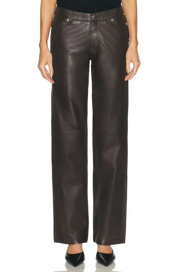 EB DENIM Low Rise Baggy Pant - Chocolate Leather