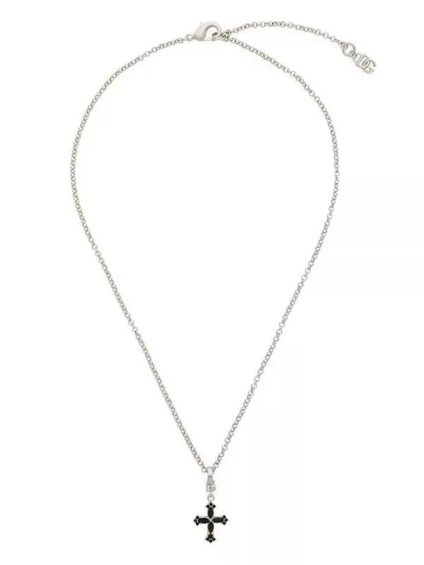 Dolce & Gabbana Cross Charm Chain Necklace - Silver