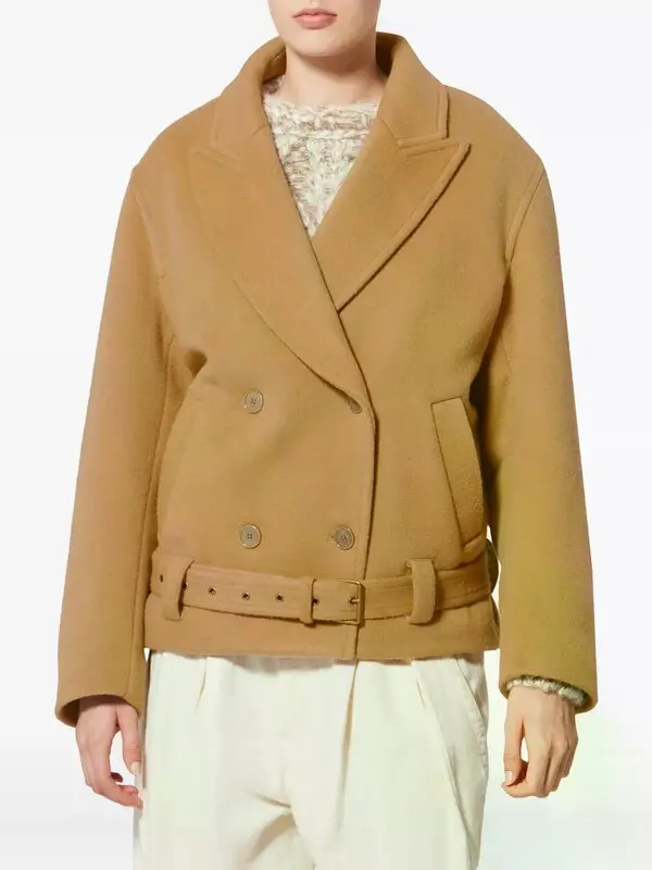 Isabel Marant Étoile Belted Double-breasted Coat - Neutrals