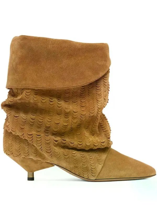 Isabel Marant Étoile Edrik Embossed Laser-perforated Suede Boots