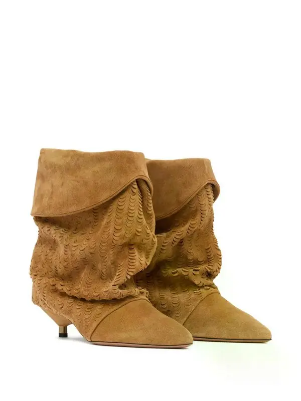 Isabel Marant Étoile Edrik Embossed Laser-perforated Suede Boots