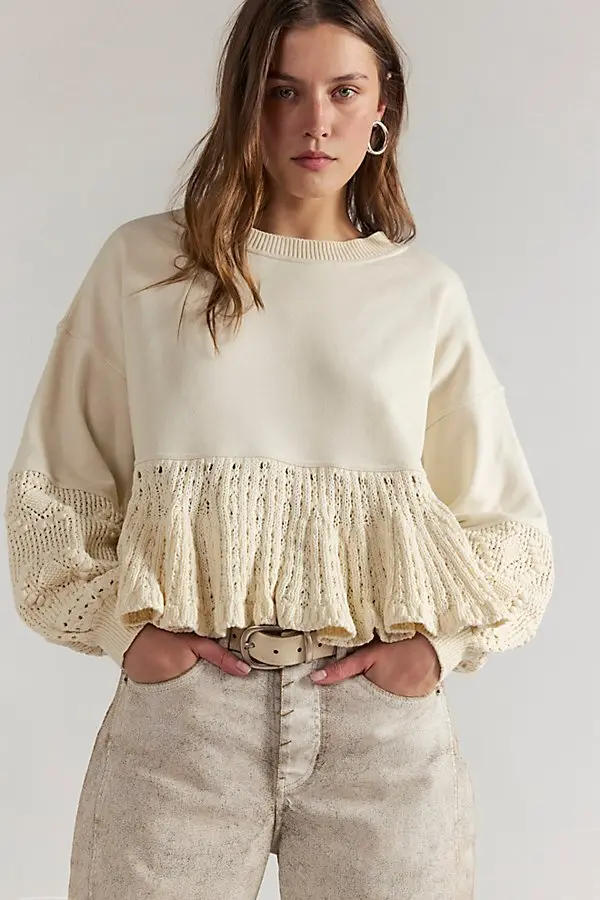 Free People Autumn Sweatshirt - Tofu