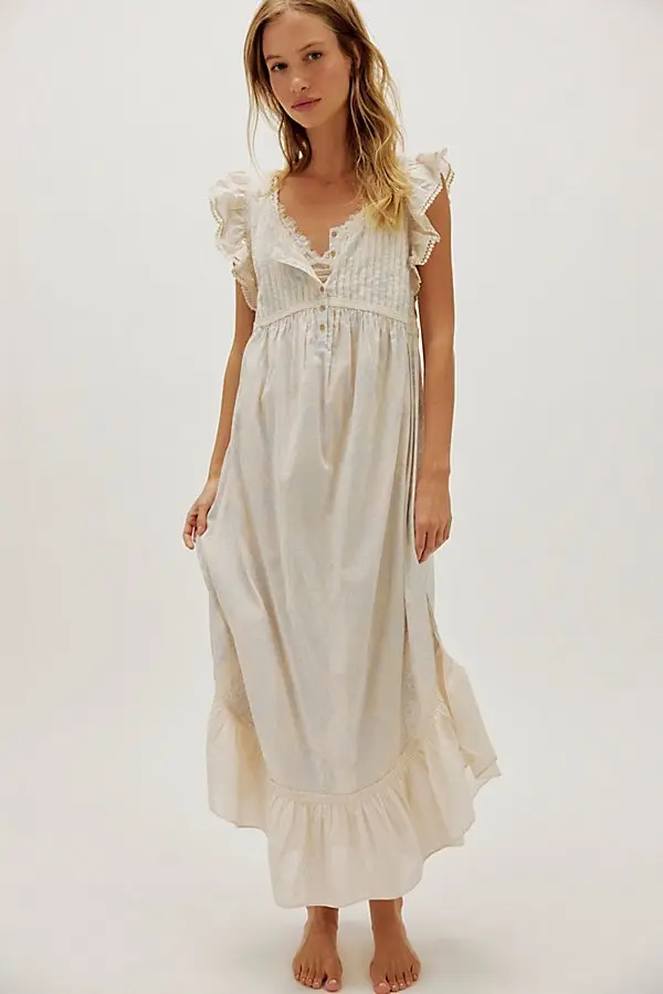 Free People Loved You First Nightie - Tea Combo