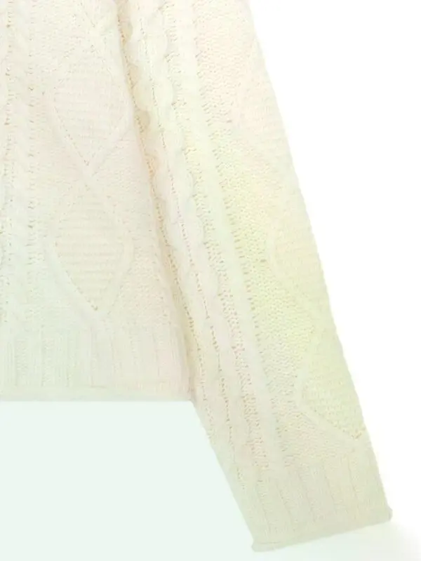 STUDIO TOMBOY Cable Knit Round Neck Long Sleeve Sweater