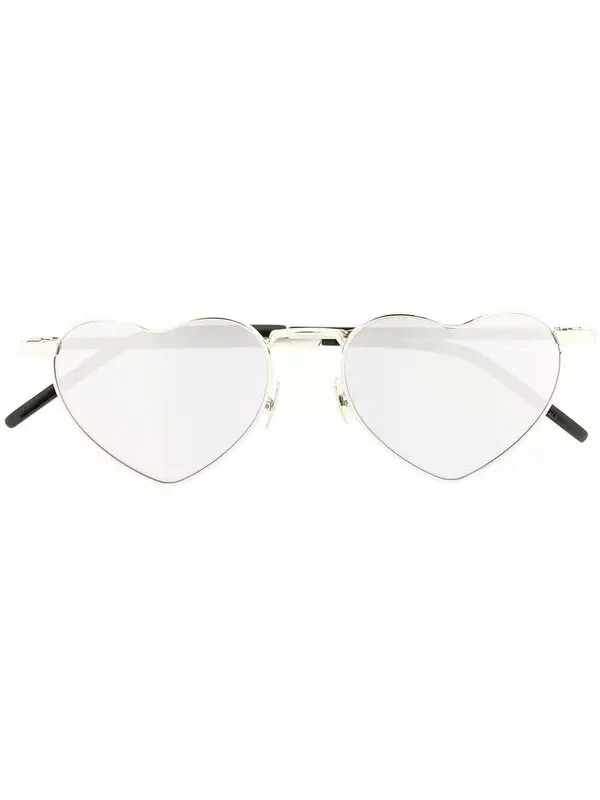 Saint Laurent Heart-frame Sunglasses - Silver