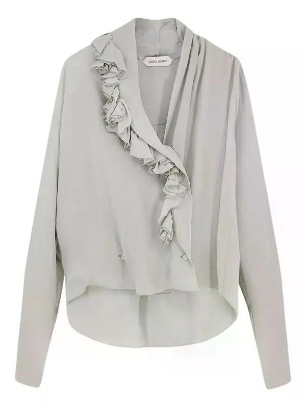Alberta Ferretti Ruffled Crepe Shirt