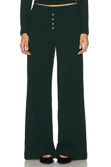 LESET Pointelle Boxer Pant - Forest