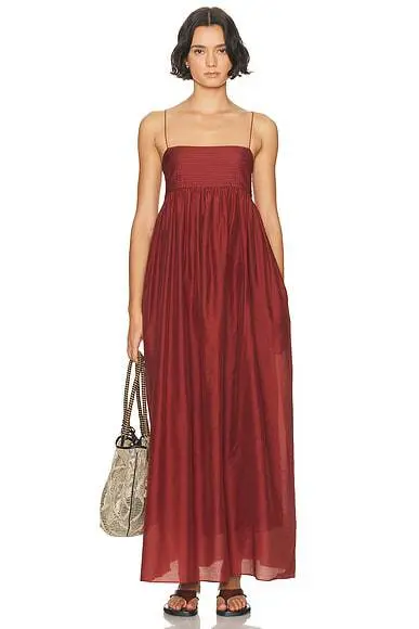 Matteau Empire Pintuck Bodice Maxi Dress