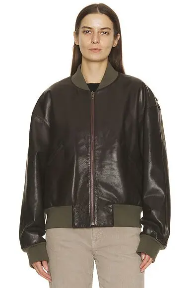 THE ROW Morisel Bomber Jacket - Coffee
