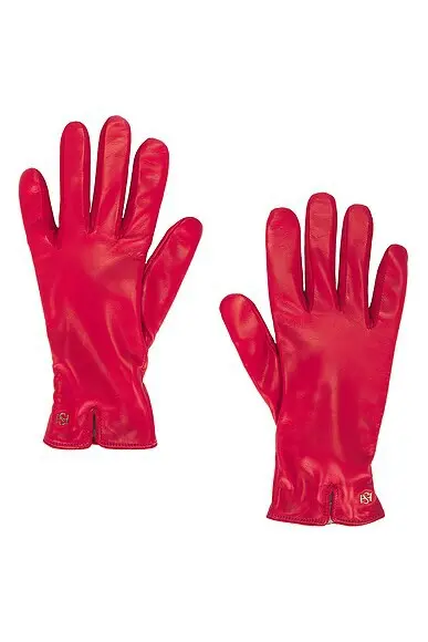 HANDSOME STOCKHOLM Essential Gloves In Italian Lamb Nappa Leather With Cashmere-wool Lining - Red