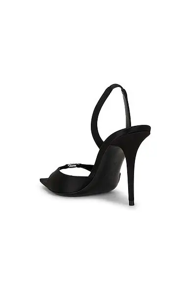 Saint Laurent Embellished Crystal Buckle Slingback Sandals