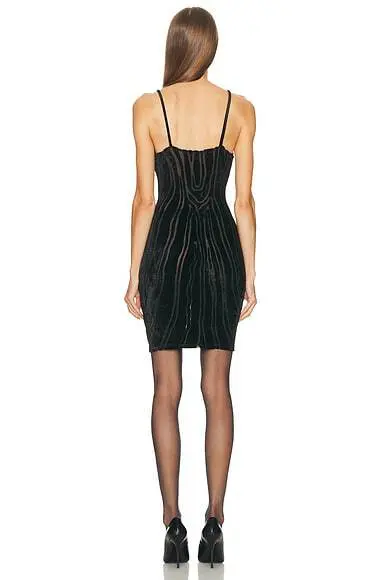 Balmain Thin Straps Zebra Mini Dress