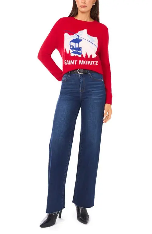 Vince Camuto Saint Moritz Crewneck Sweater - Glamour Red