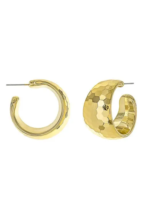 PANACEA Textured Hoop Earrings - Gold