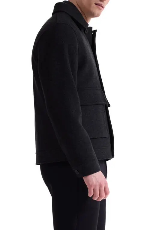 Bugatchi Tweed Jacket With Removable Quilted Vest - Black