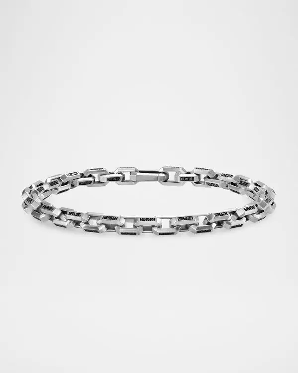 David Yurman Streamline Heirloom Chain Link Bracelet With Diamonds - Black