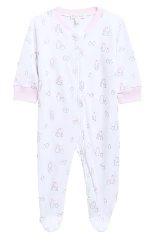 KISSY KISSY Print Pima Cotton Zip Footie - Pink