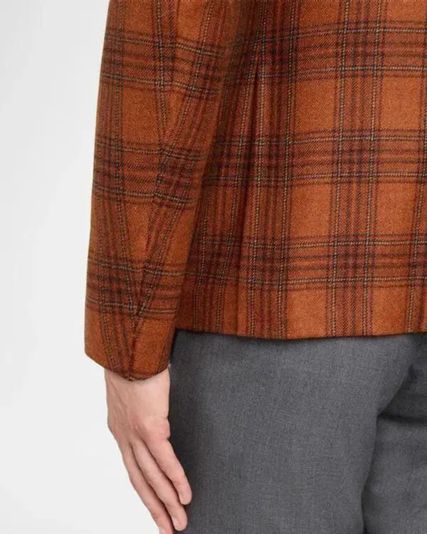 Isaia Wool And Cashmere Plaid Sport Coat - Brown