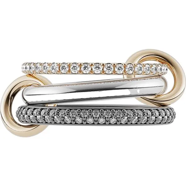 SPINELLI KILCOLLIN Scorpio Gris Linked Diamond Ring - Silver