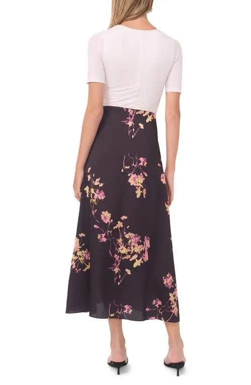 Vince Camuto Floral Print Midi Skirt