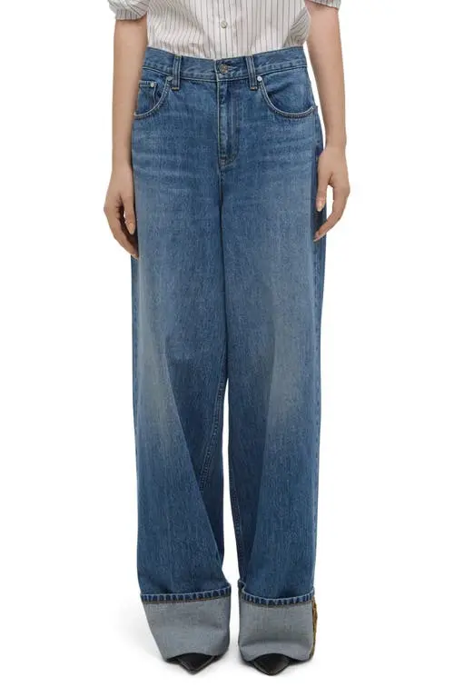 Helmut Lang Cuffed Wide Leg Jeans
