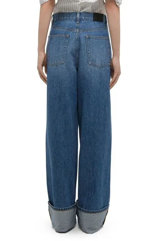 Helmut Lang Cuffed Wide Leg Jeans