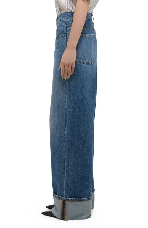 Helmut Lang Cuffed Wide Leg Jeans
