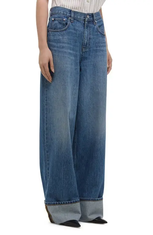 Helmut Lang Cuffed Wide Leg Jeans