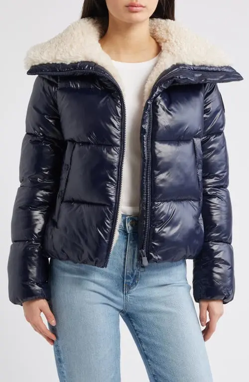 SAVE THE DUCK Water Resistant Quilted Puffer Jacket - Blue Black