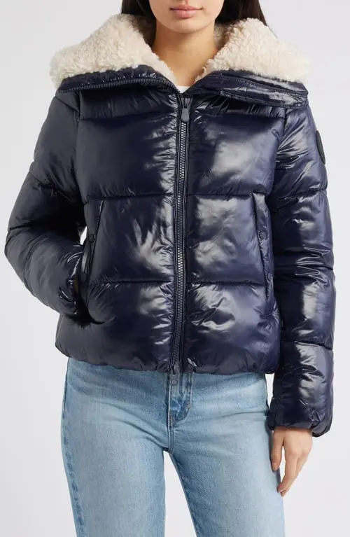 SAVE THE DUCK Water Resistant Quilted Puffer Jacket - Blue Black